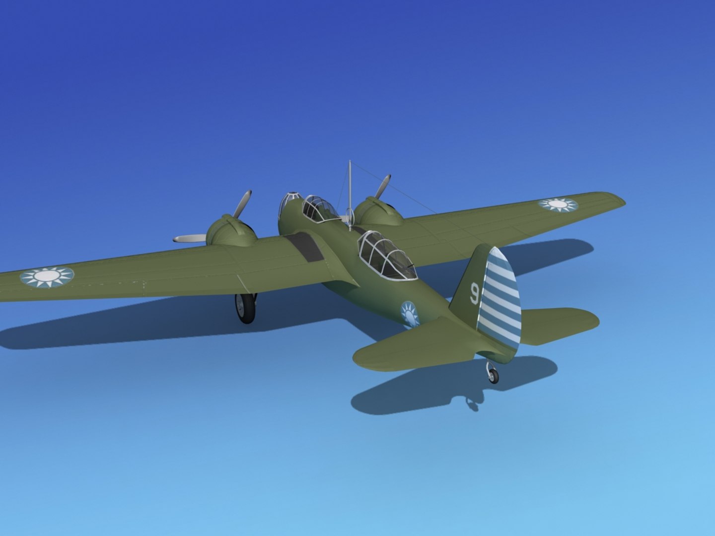 Propellers Martin B-10 Bomber 3d Obj