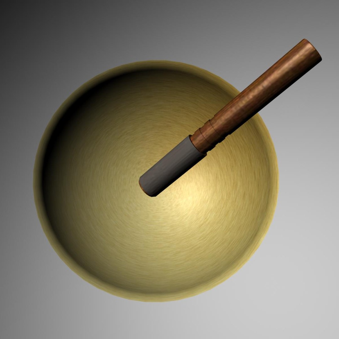 Free Tibetan Singing Bowl Stick 3d Model