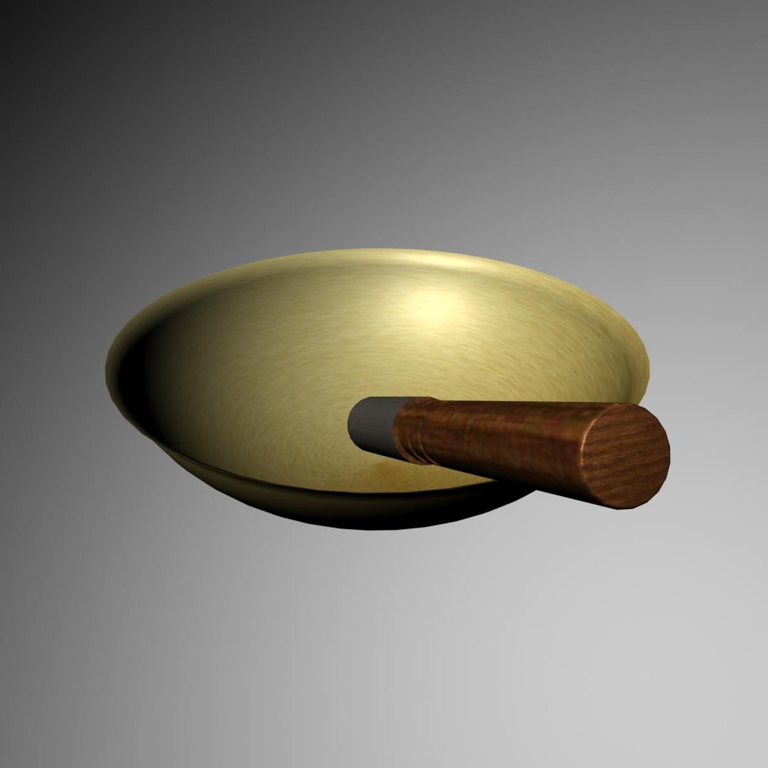 Free Tibetan Singing Bowl Stick 3d Model