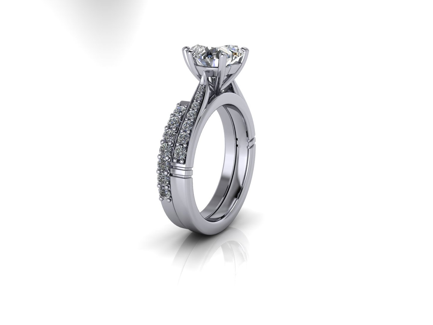 3D Platinum Ring Heart Model - TurboSquid 1475246