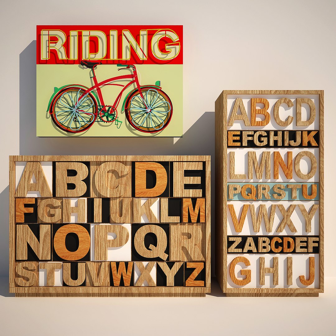 Chest Alphabet Kare 3d Max