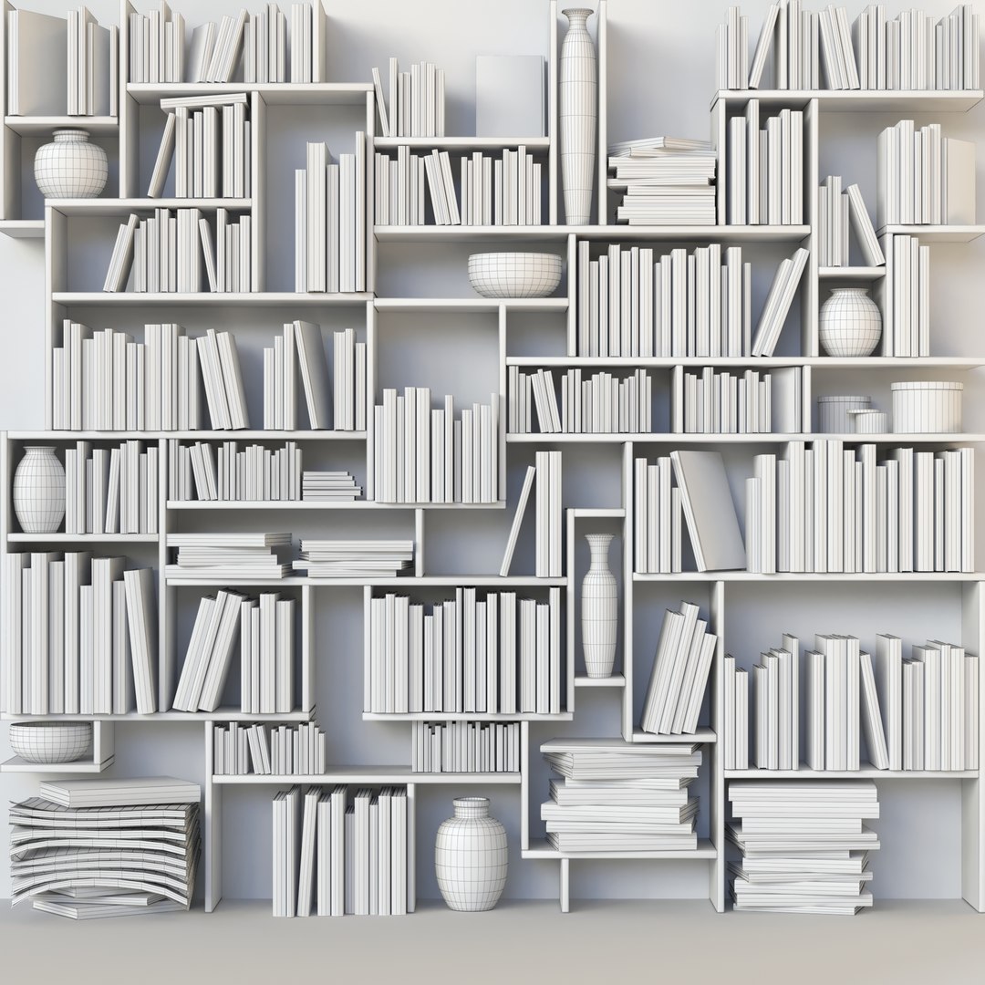 3D book shelf - TurboSquid 1428782