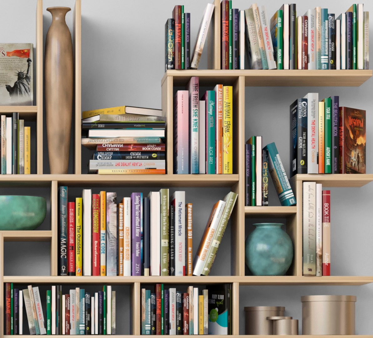 3D book shelf - TurboSquid 1428782