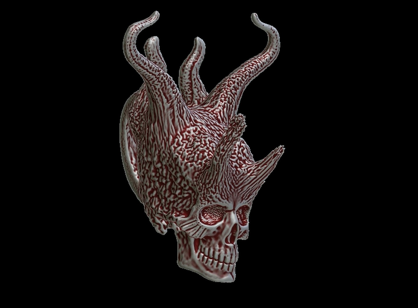 3D Model Fiery Skull Pendant - TurboSquid 2391814