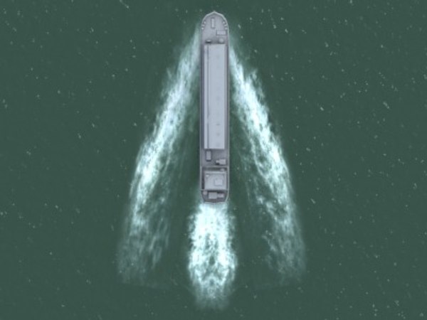 ships bow wake 3d model