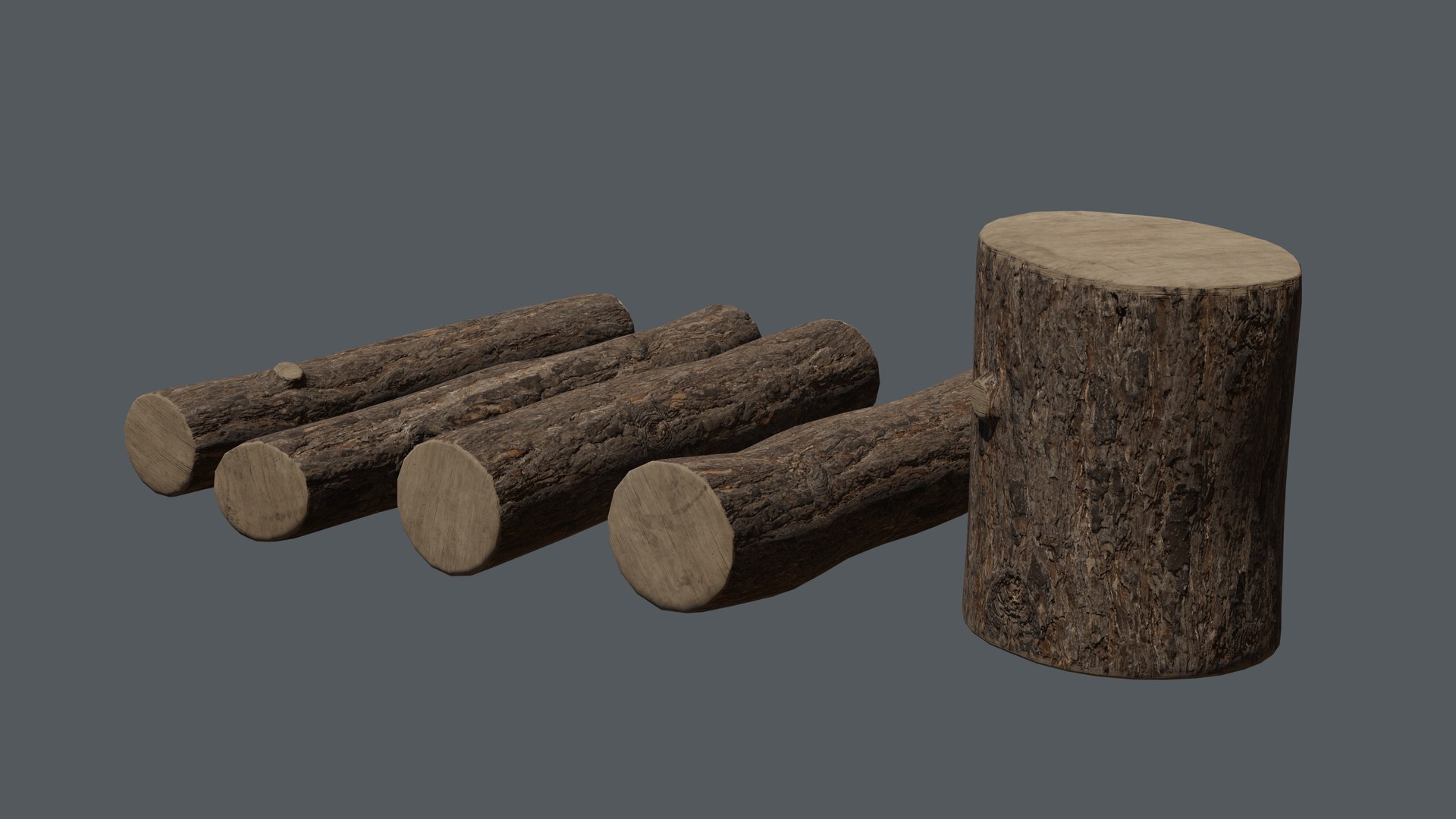 Wooden Logs Model - TurboSquid 2350141