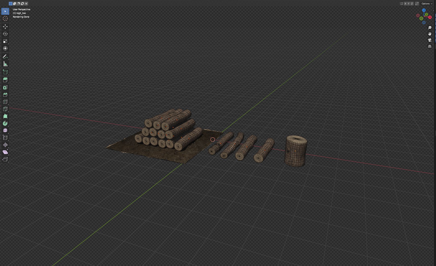 Wooden Logs Model - TurboSquid 2350141