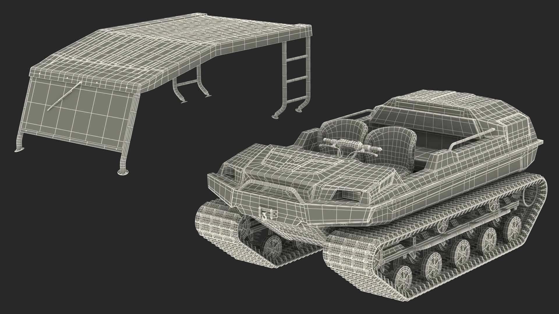 Old ATV Track Vehicle Rigged 3D model - TurboSquid 2003396