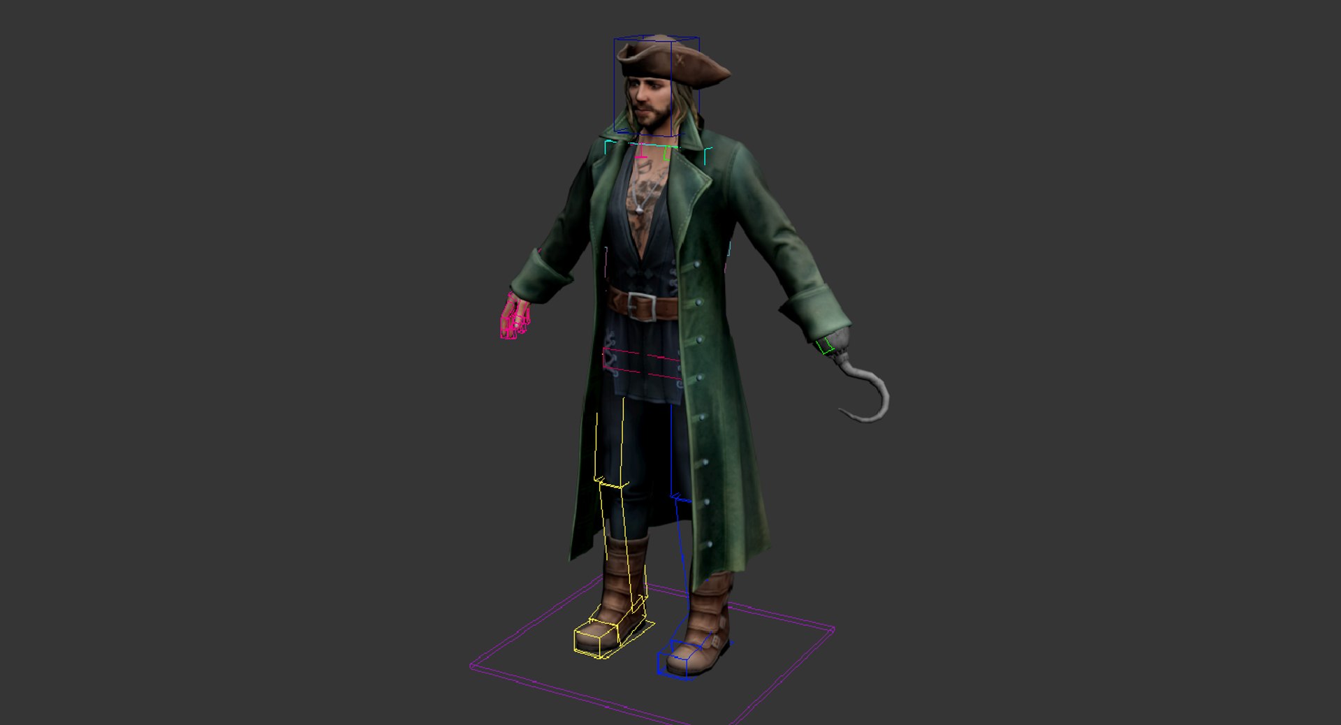 Real-time Rigged Pirate Green 3D Model - TurboSquid 1244573