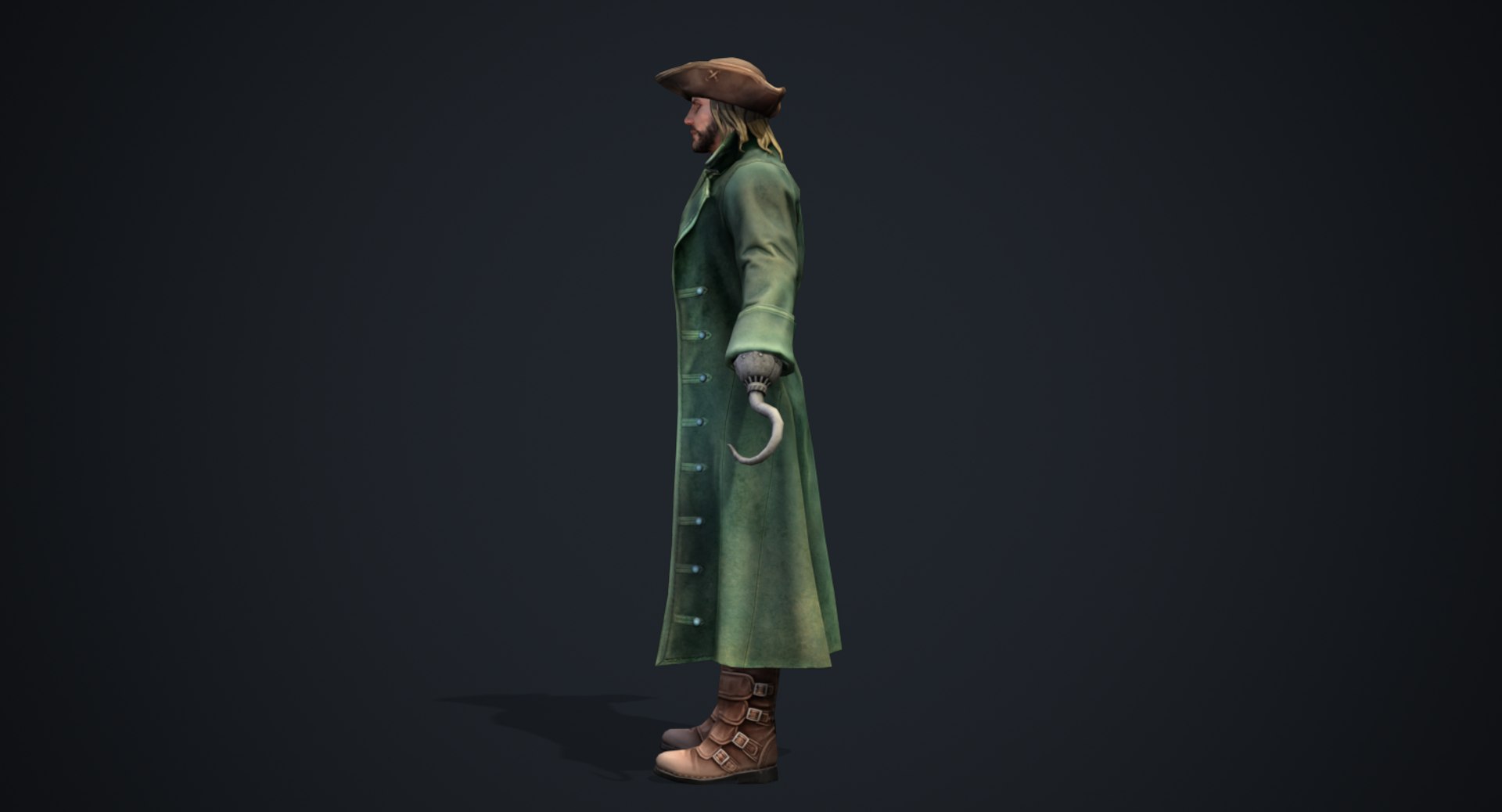 Real-time Rigged Pirate Green 3D Model - TurboSquid 1244573