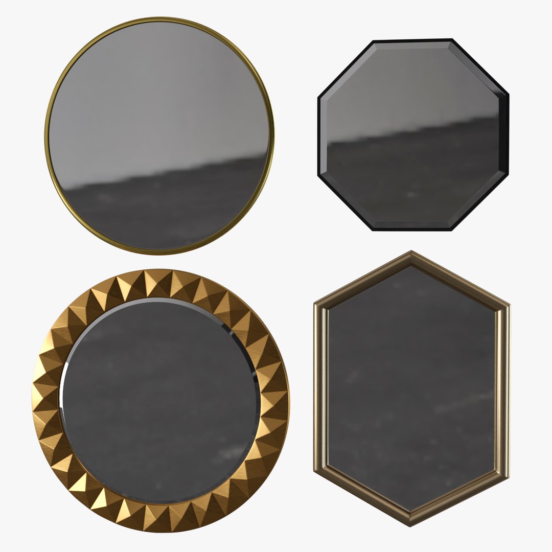 3D mirrors set 4 items - TurboSquid 1403321