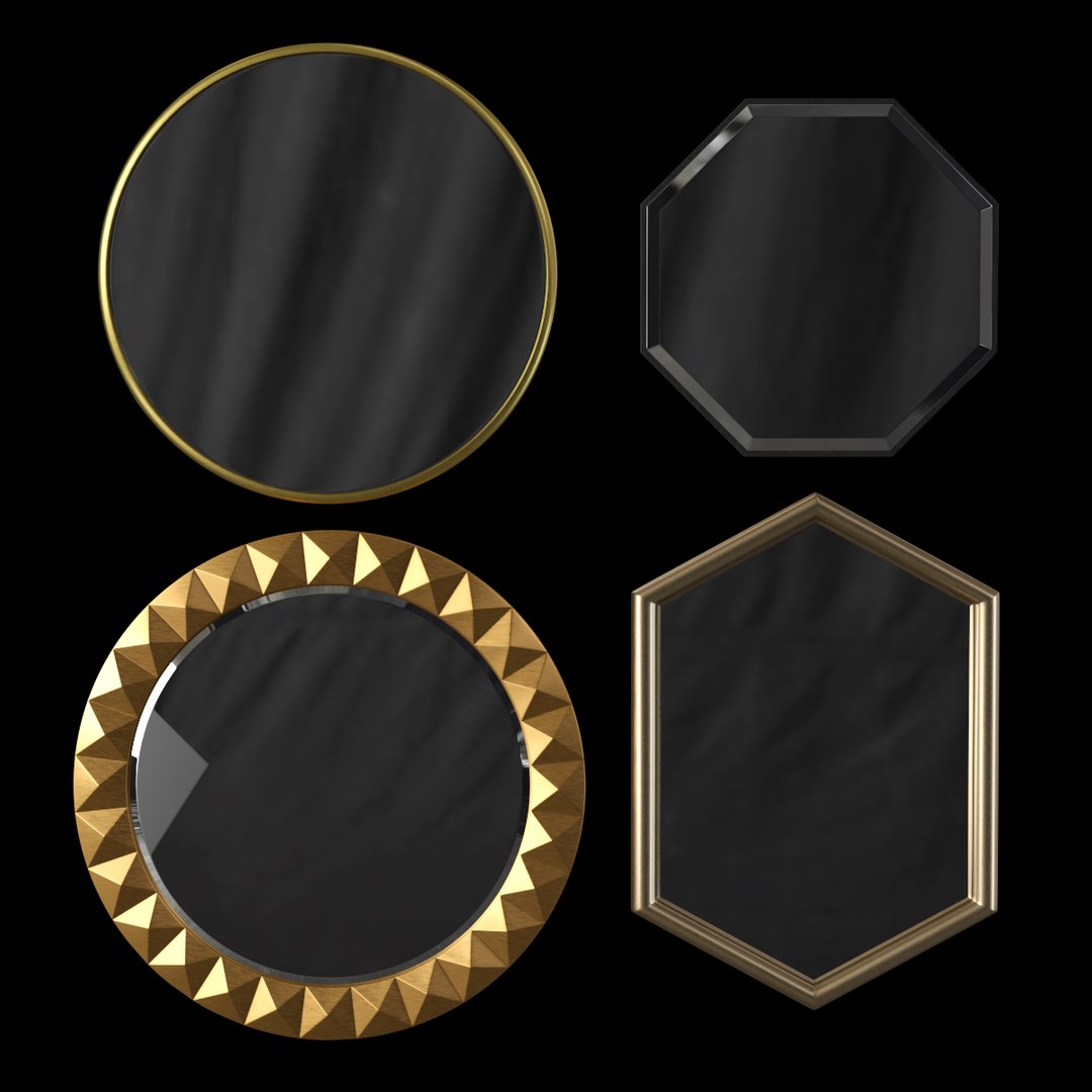 3D mirrors set 4 items - TurboSquid 1403321