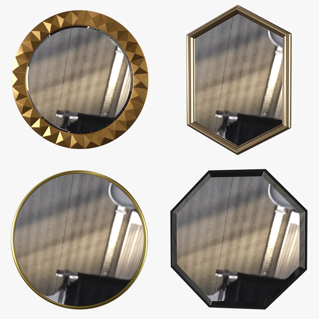 3D mirrors set 4 items - TurboSquid 1403321