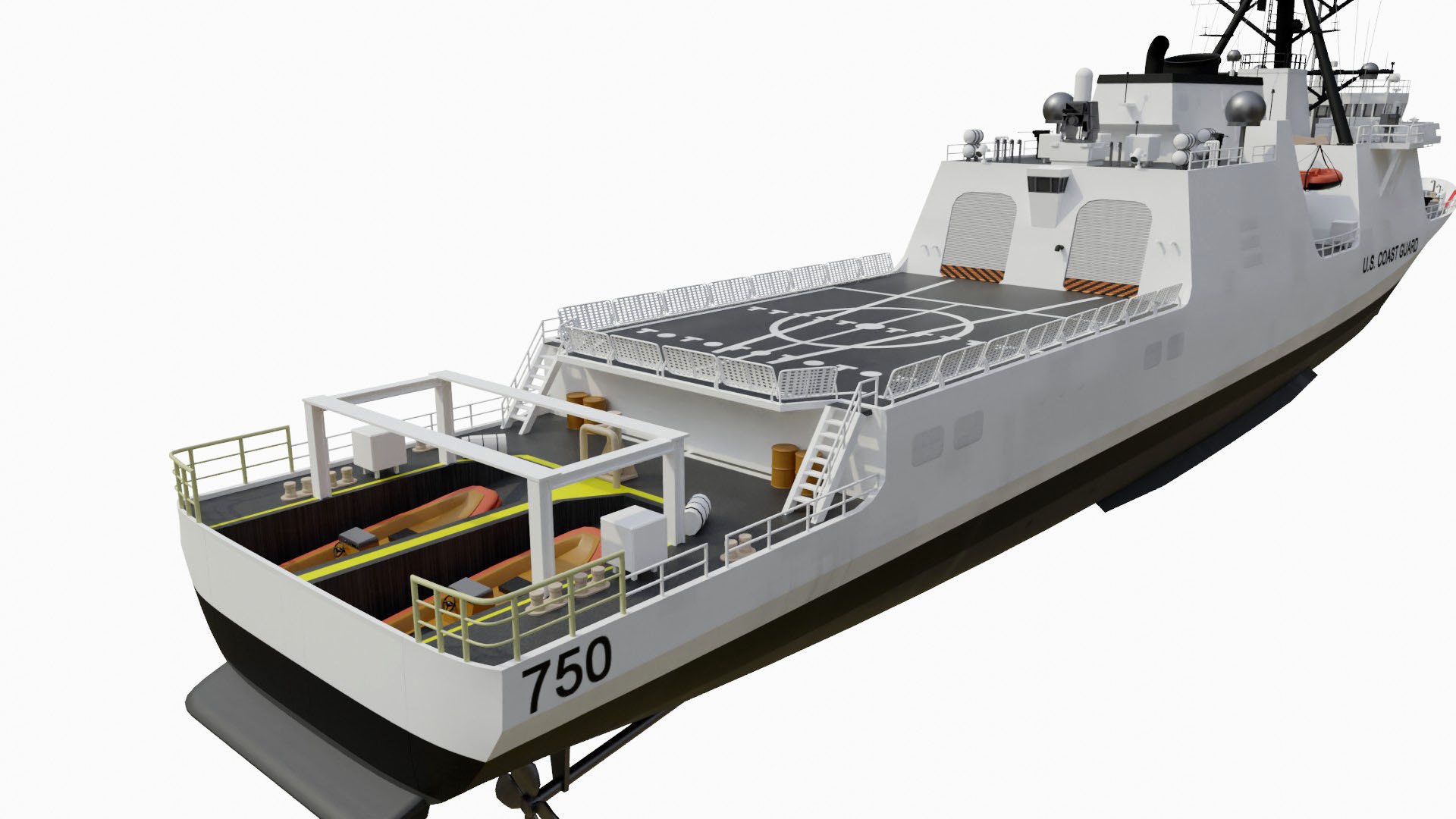 Coast Guard Cutter Ships 3d Model