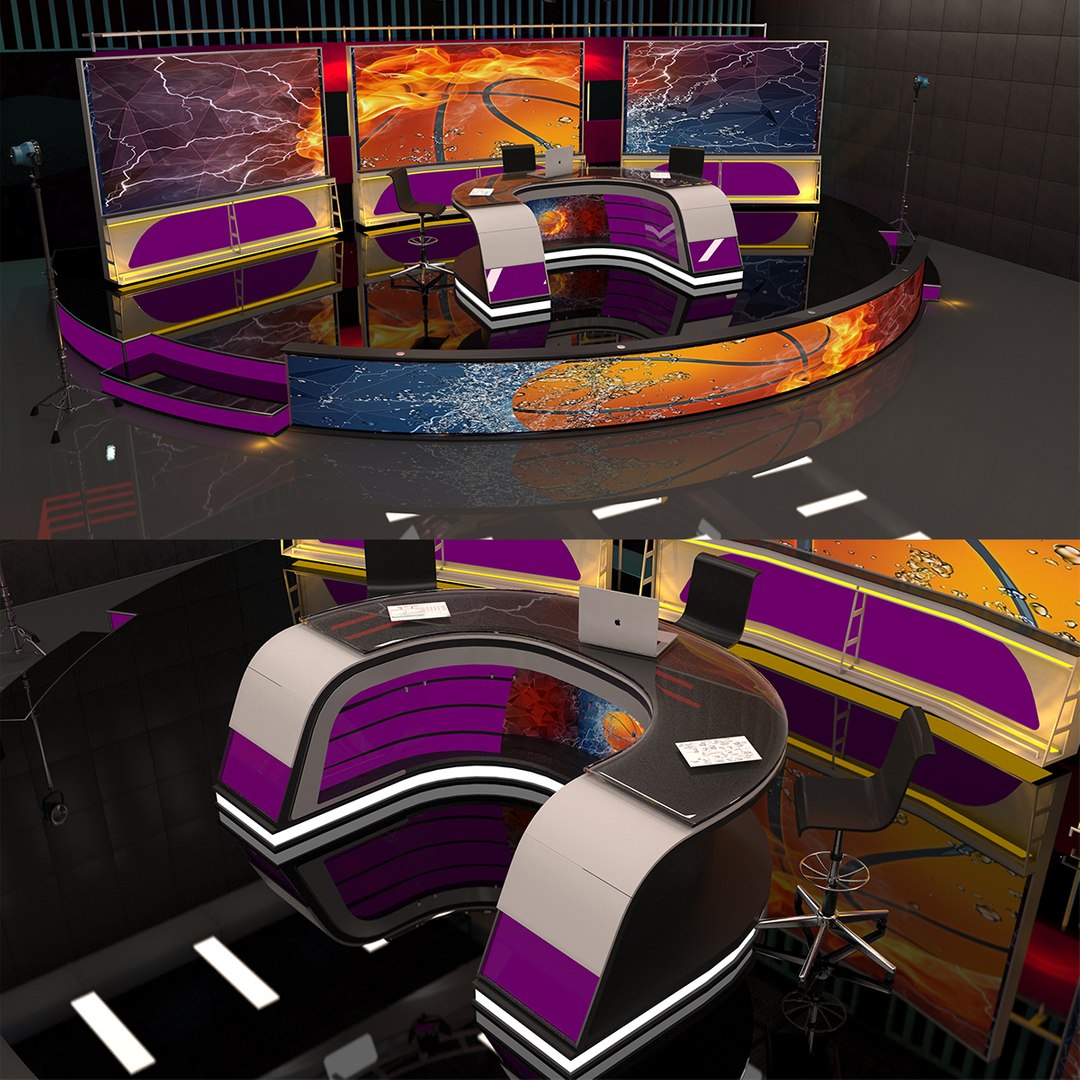 3D Sports Studio Stand - TurboSquid 1969574