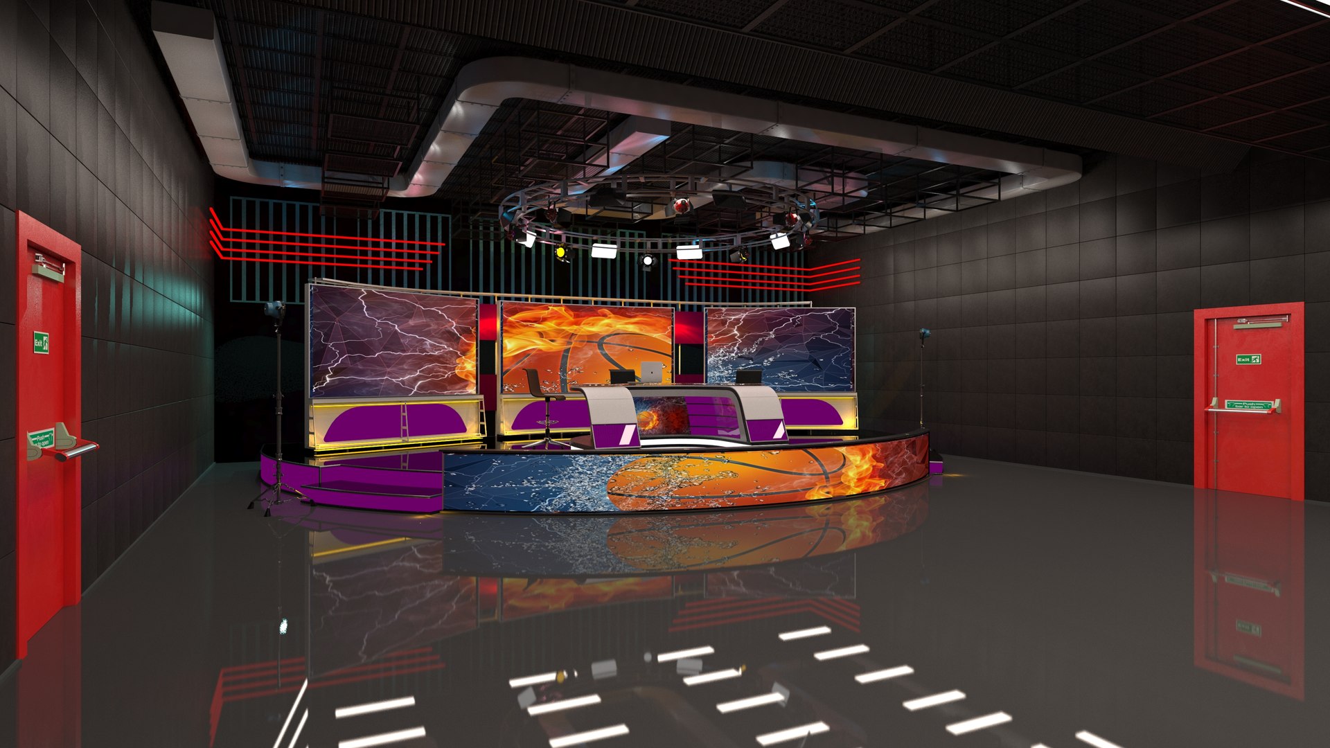 3D Sports Studio Stand - TurboSquid 1969574