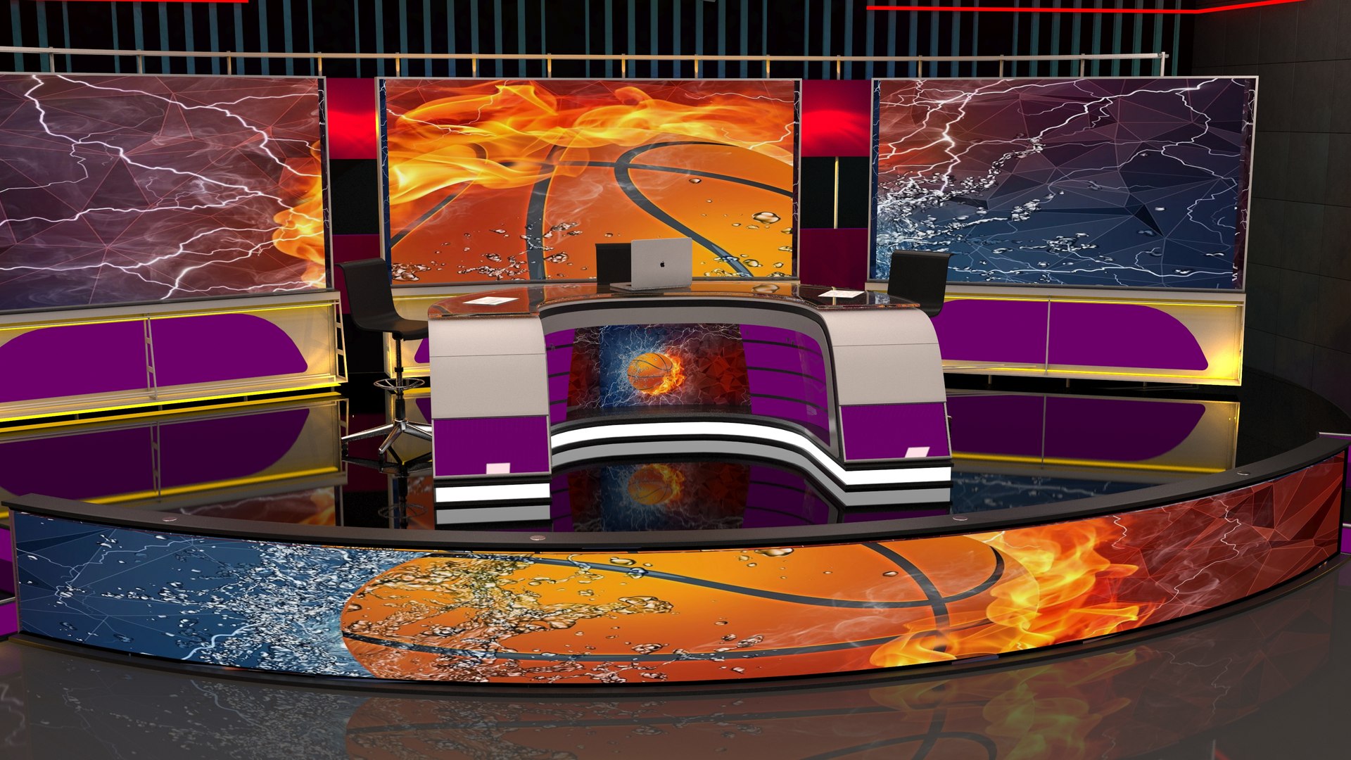 3D Sports Studio Stand - TurboSquid 1969574