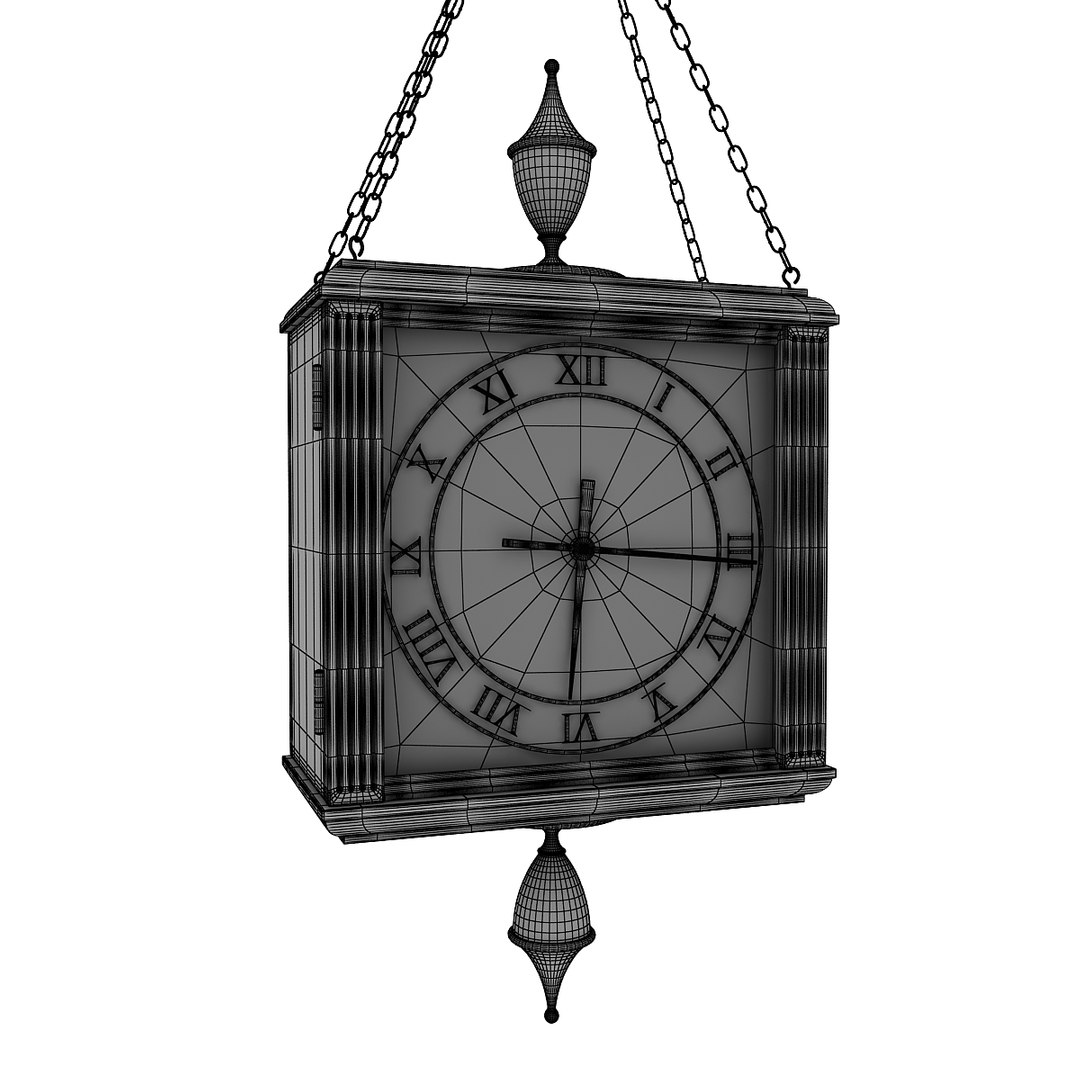 3ds double sided hanged clock
