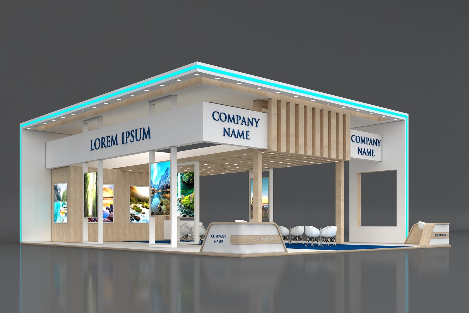 Stand Stall 16x12m Height 550 Cm 4 Side Open Model - TurboSquid 1767177