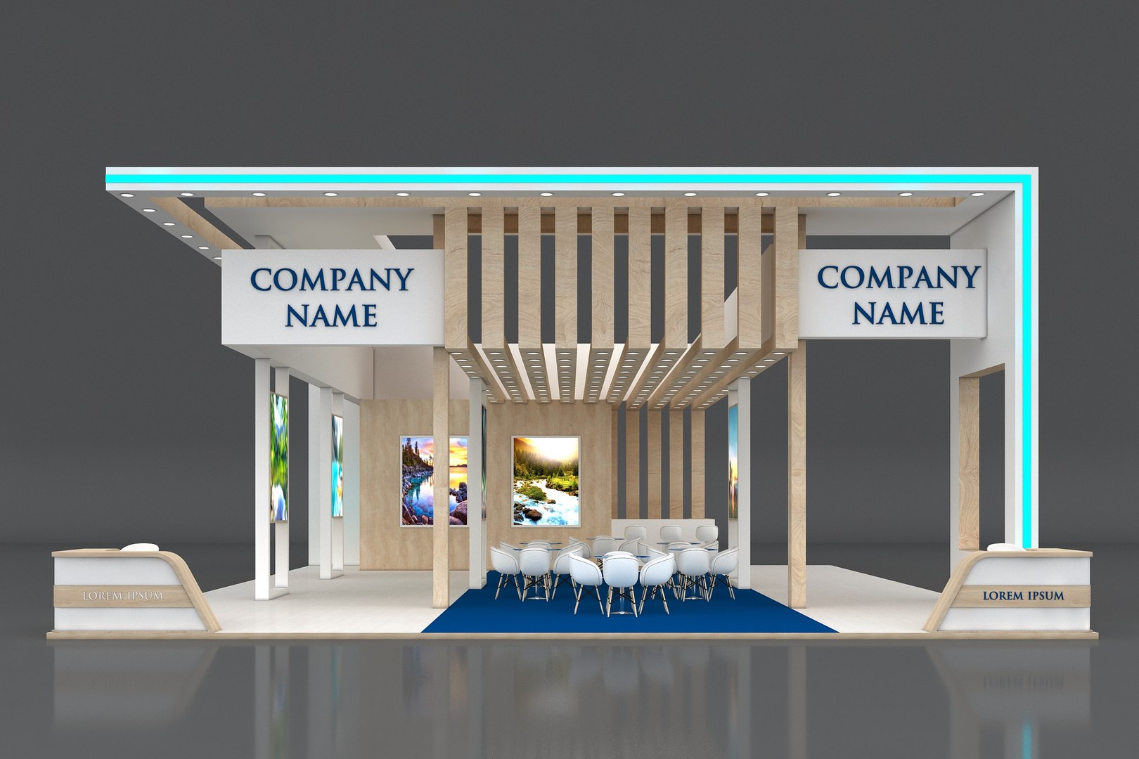 Stand Stall 16x12m Height 550 Cm 4 Side Open Model - TurboSquid 1767177