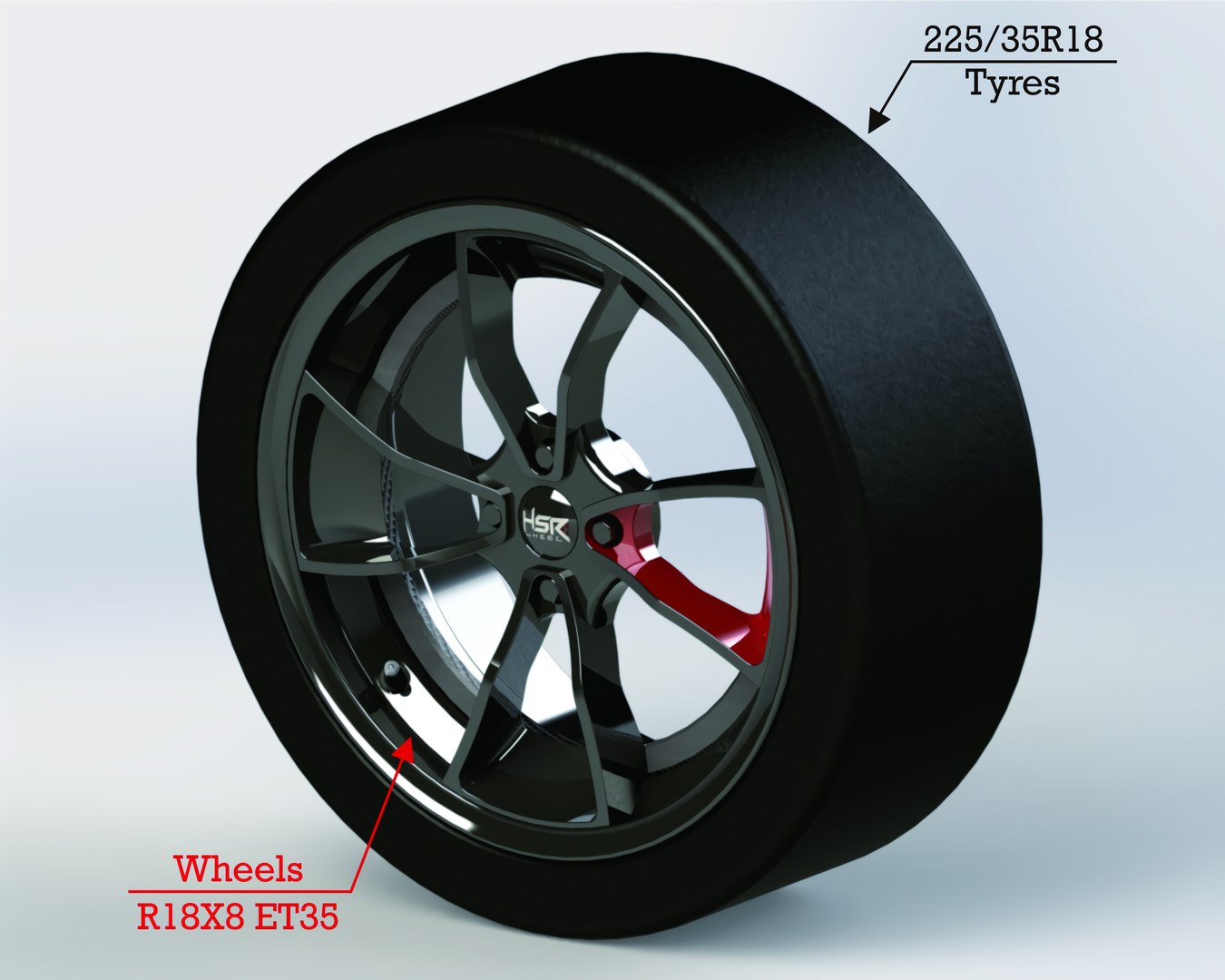 Solidworks Wheel R18x8 3D Model - TurboSquid 1712734