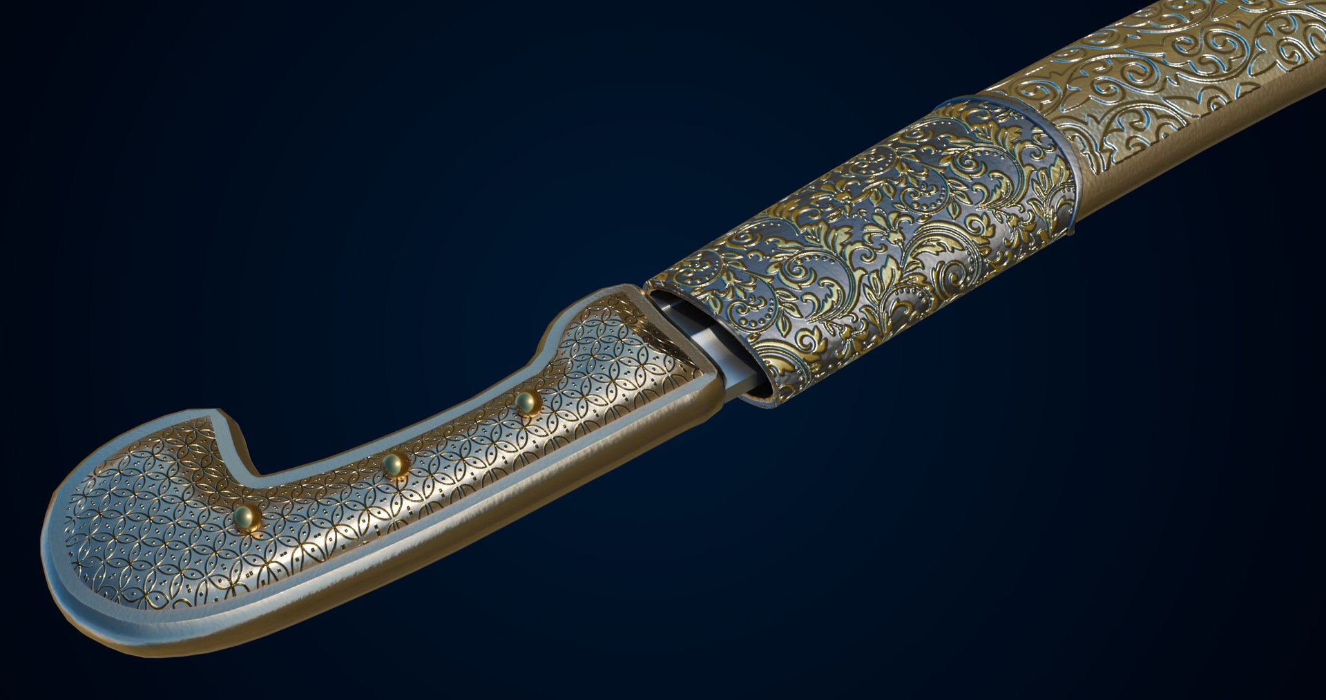 3D Sword GameReady PBR Unity UE Arnold V-Ray Textures Included Model ...