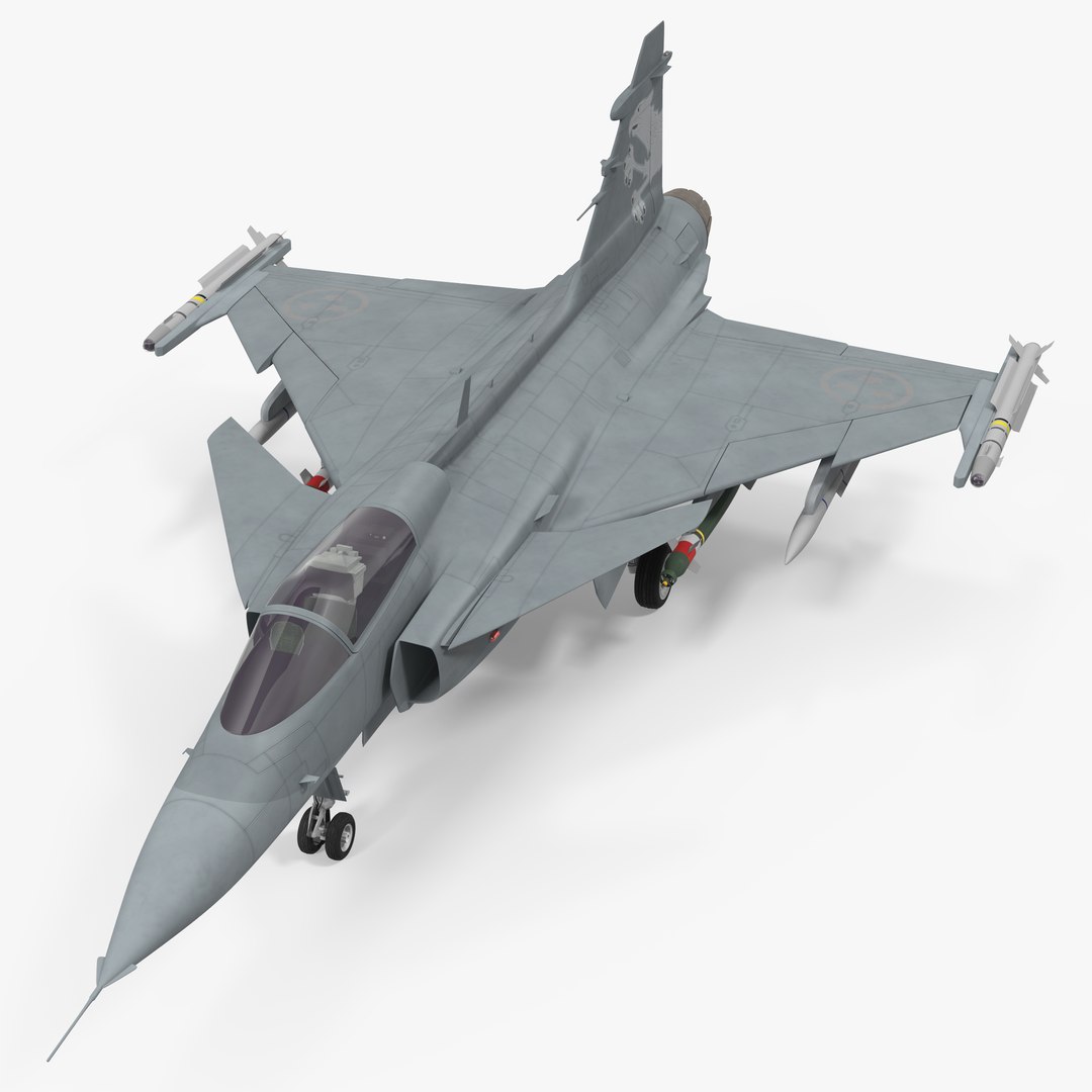 fighter aircraft saab jas 39 3d 3ds