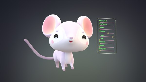Cute cartoon mouse rat 3D - TurboSquid 1449474