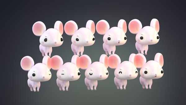 Cute cartoon mouse rat 3D - TurboSquid 1449474