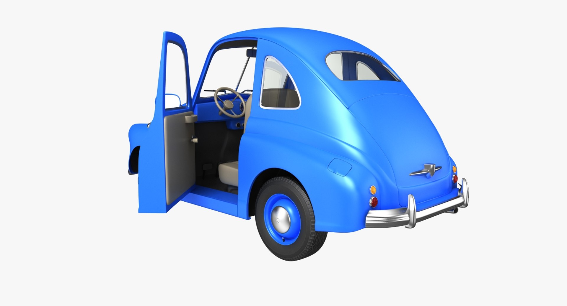 3D Retro Cartoon Car - TurboSquid 1290327