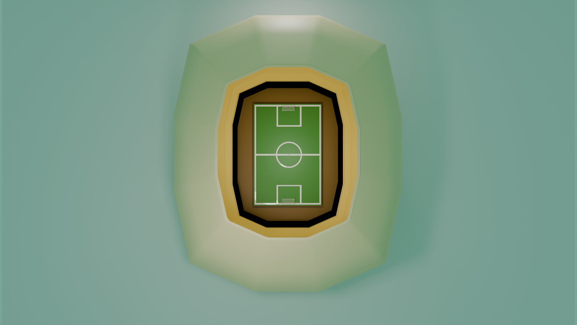 3D Low Poly Football Stadium With Soccer Goal And Football - TurboSquid ...