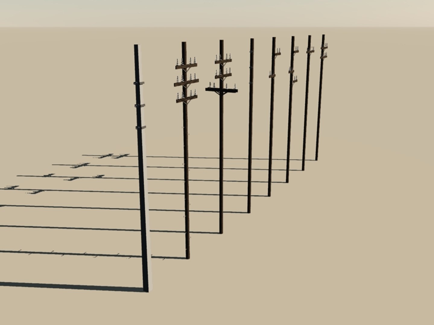 Power Utility Poles 3d 3ds