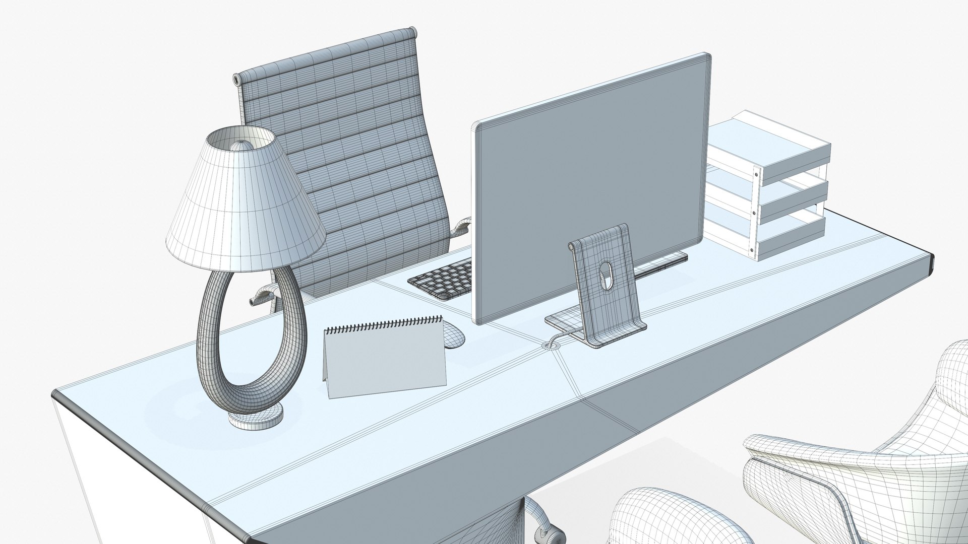 Office Chair With Desktop Computer 3D - TurboSquid 1934827