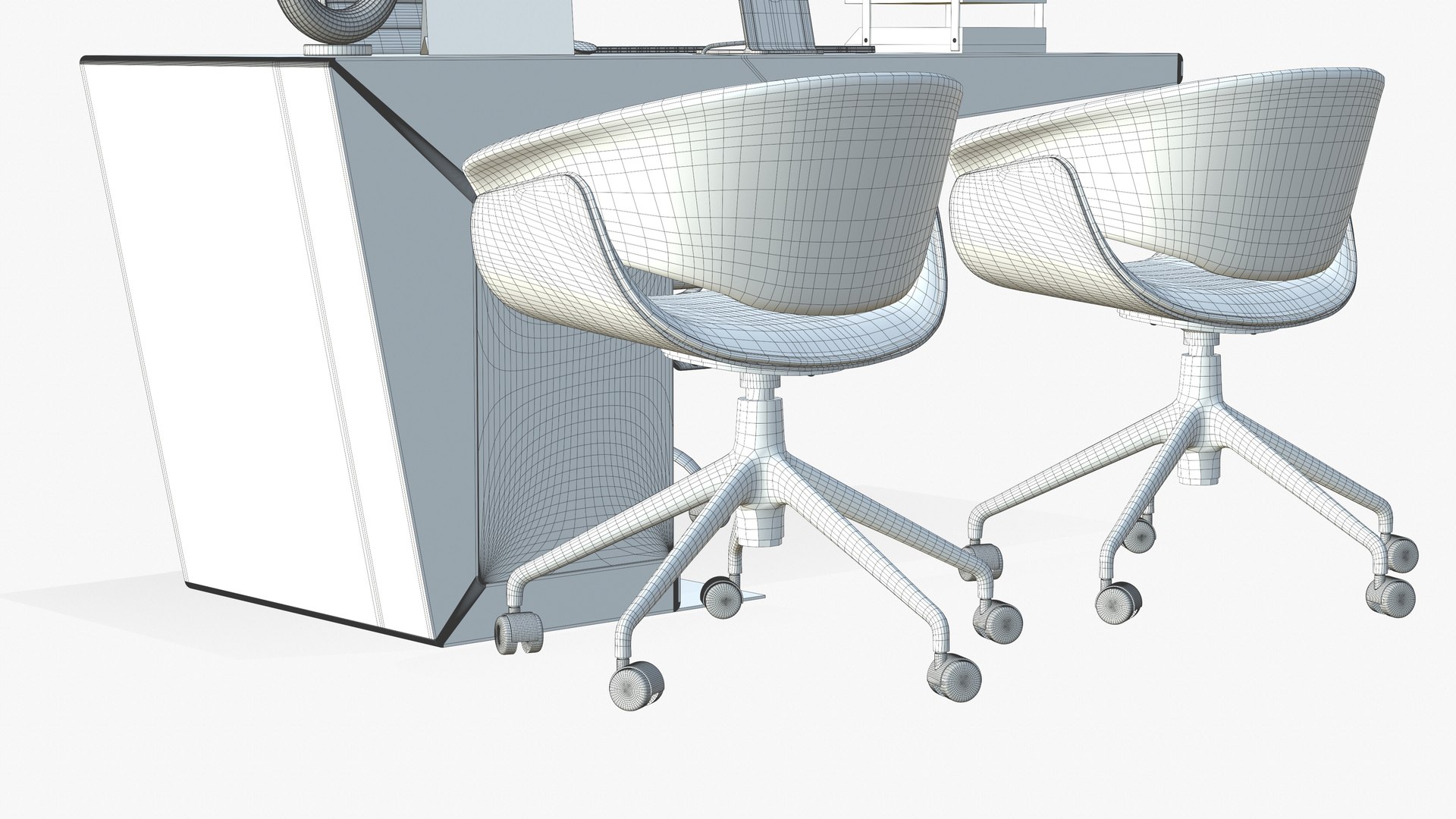Office Chair With Desktop Computer 3D - TurboSquid 1934827