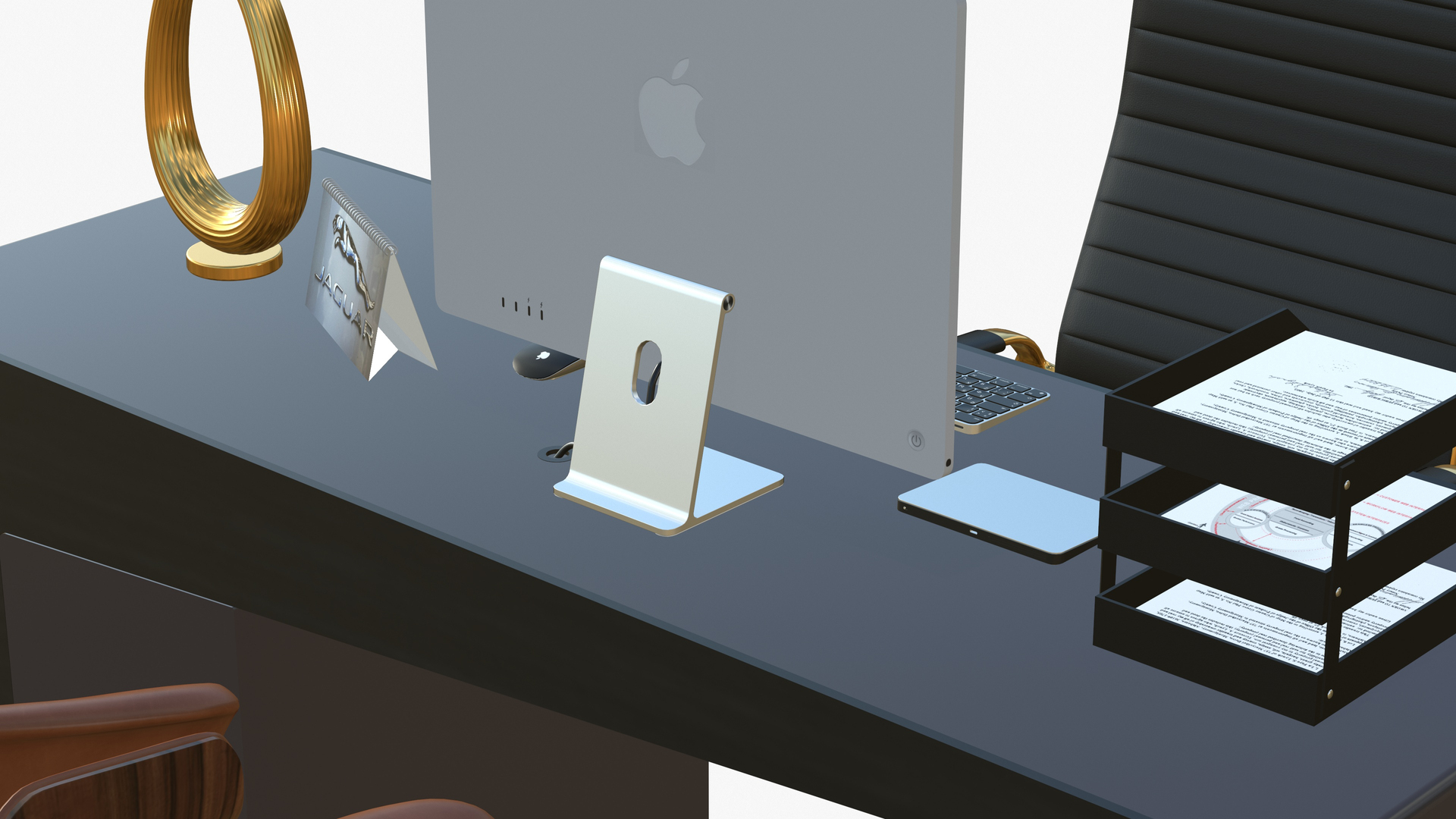 modelo 3d silla de oficina con computadora de escritorio - TurboSquid ...