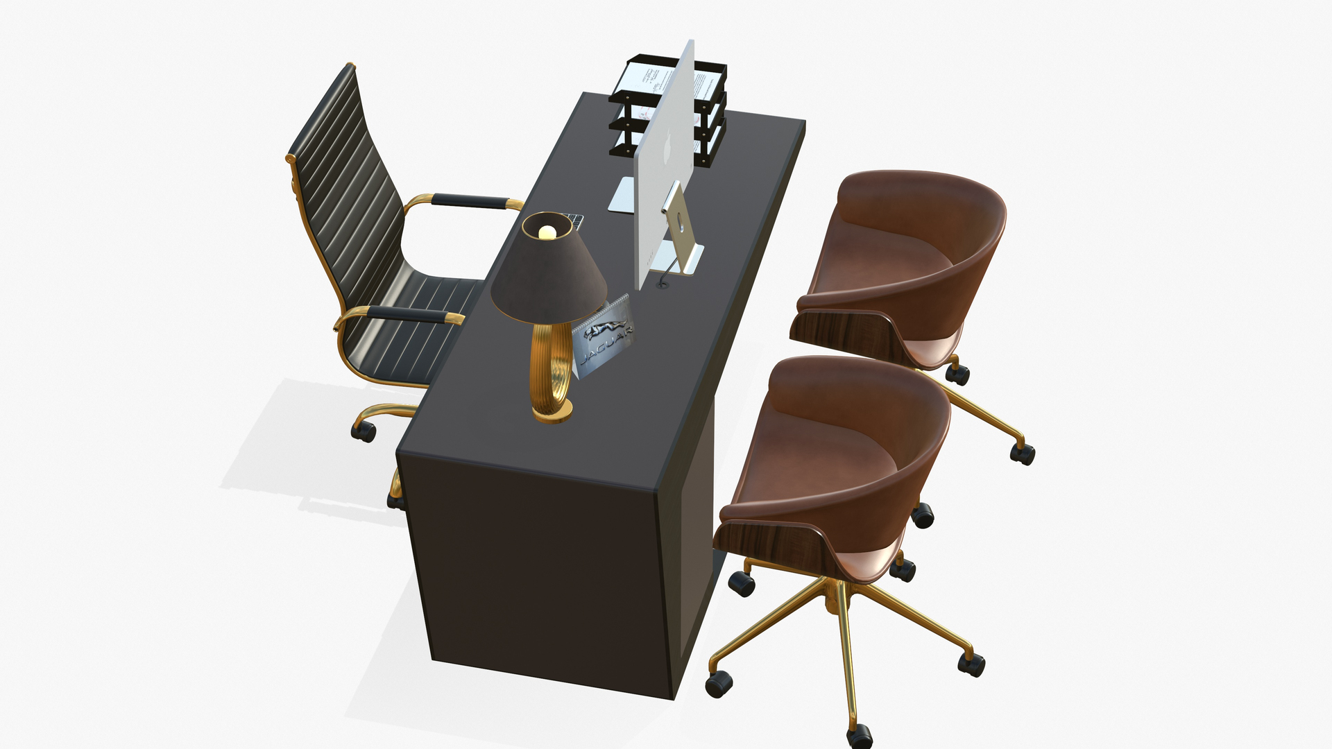 Office Chair With Desktop Computer 3D - TurboSquid 1934827
