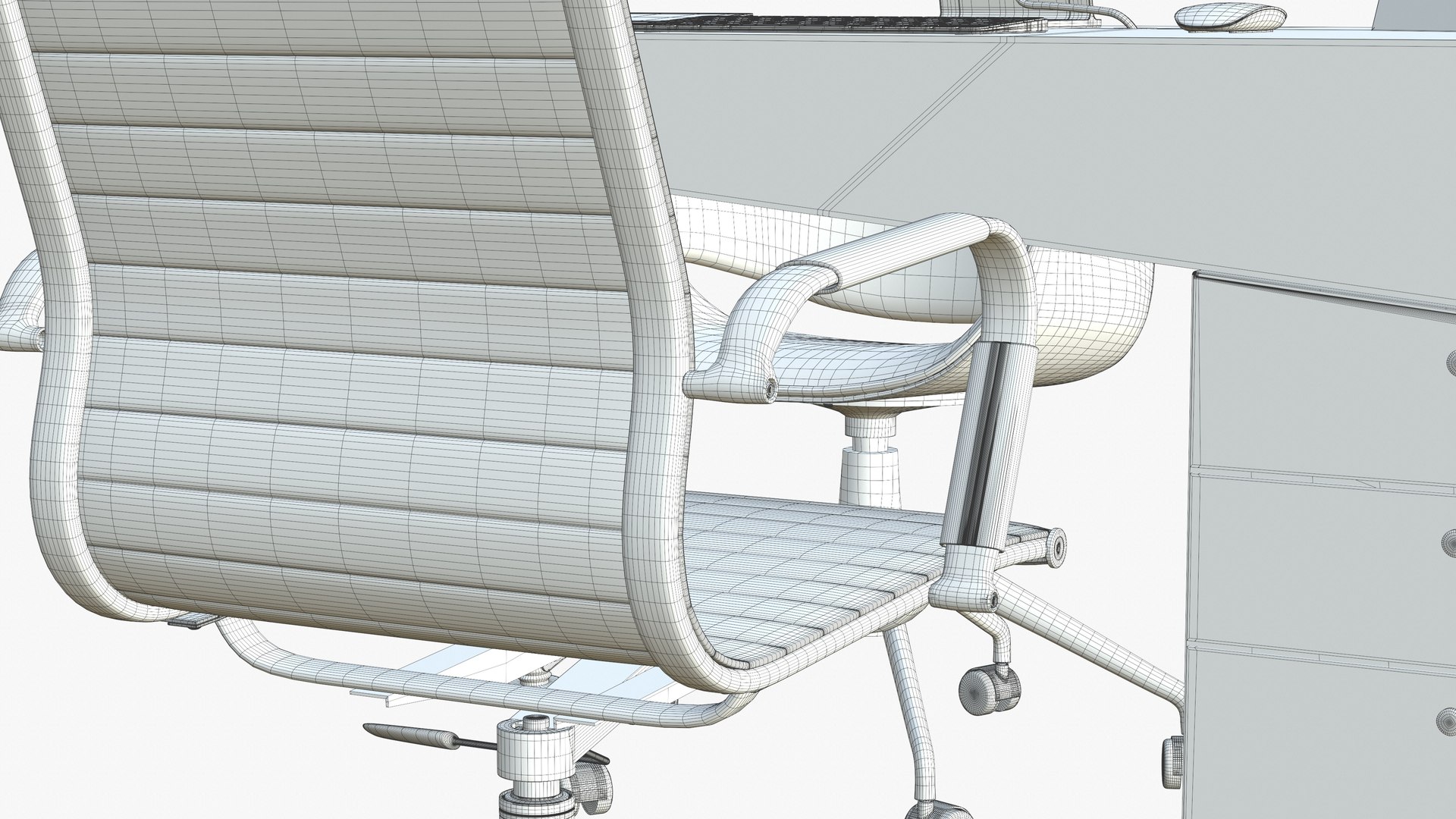 Office Chair With Desktop Computer 3D - TurboSquid 1934827