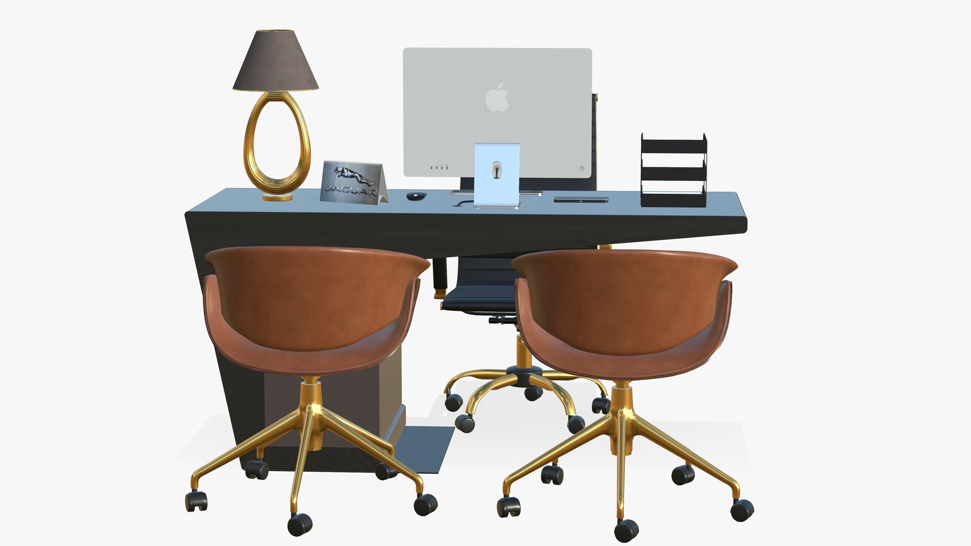 Office Chair With Desktop Computer 3D - TurboSquid 1934827