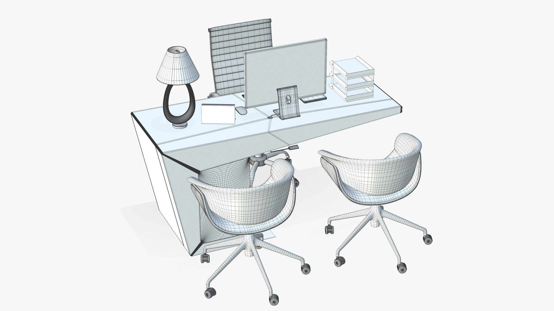 Office Chair With Desktop Computer 3D - TurboSquid 1934827