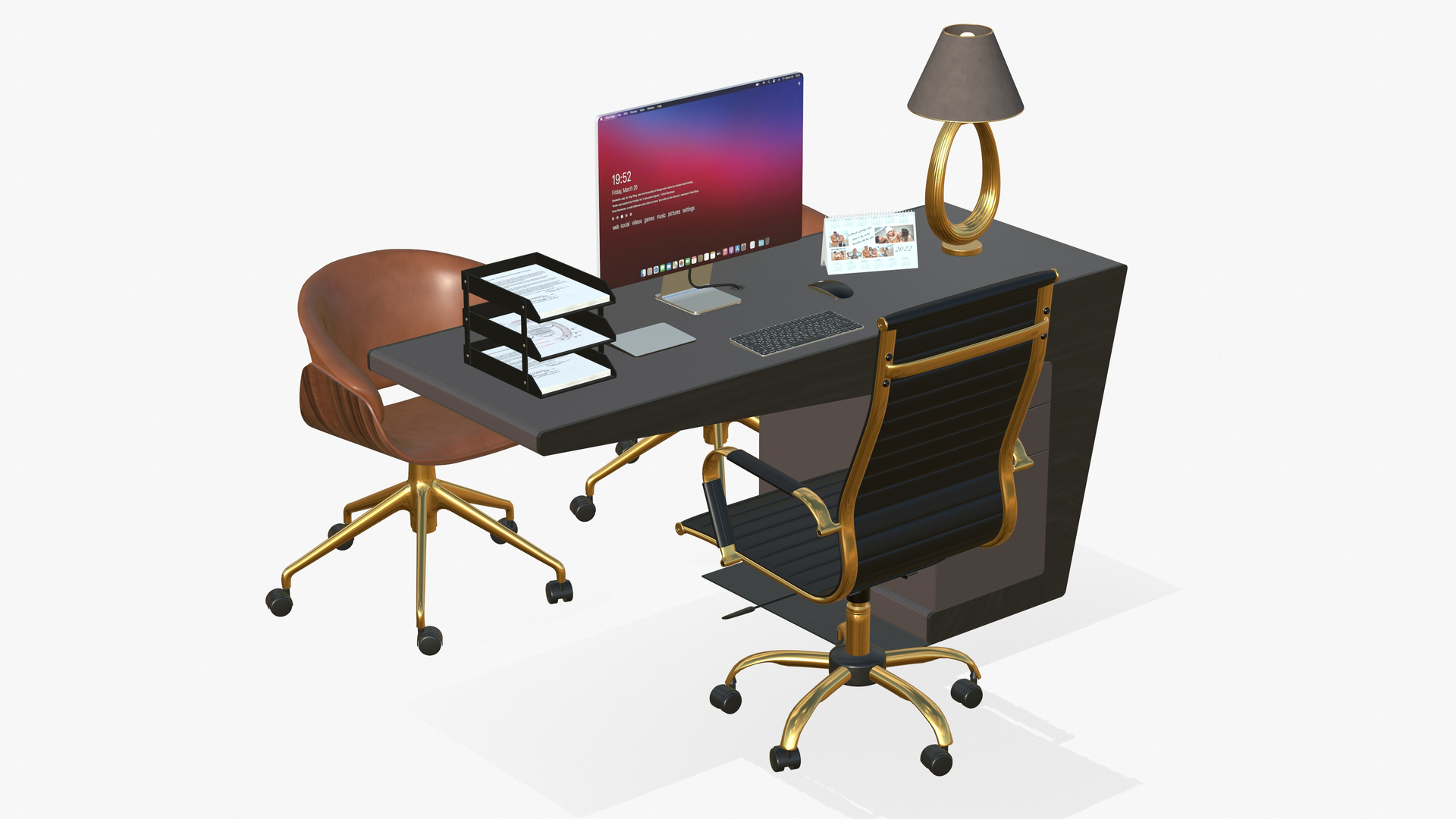 modelo 3d Office Chair With Desktop Computer - TurboSquid 1934827