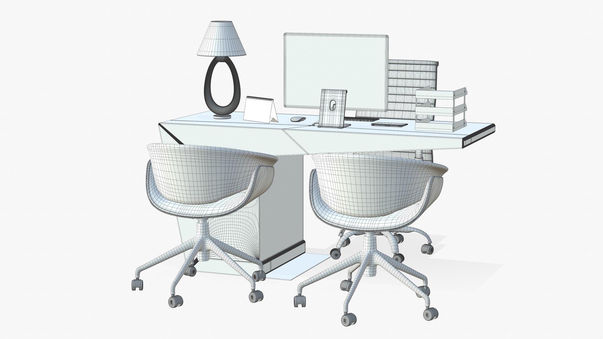 Office Chair With Desktop Computer 3D - TurboSquid 1934827