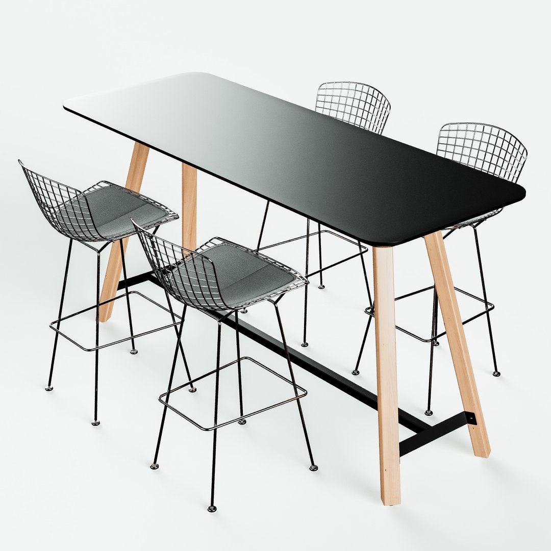 3D knoll bertoia barstool tables - TurboSquid 1568308