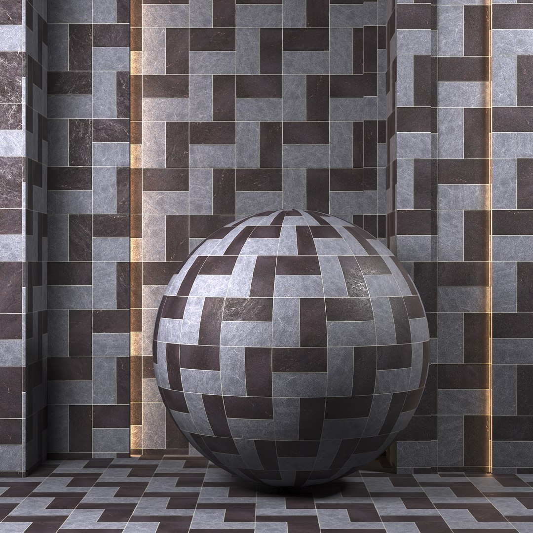 3D Checkered Floor Tile - 4K Seamless PBR Set 01 - TurboSquid 2368369