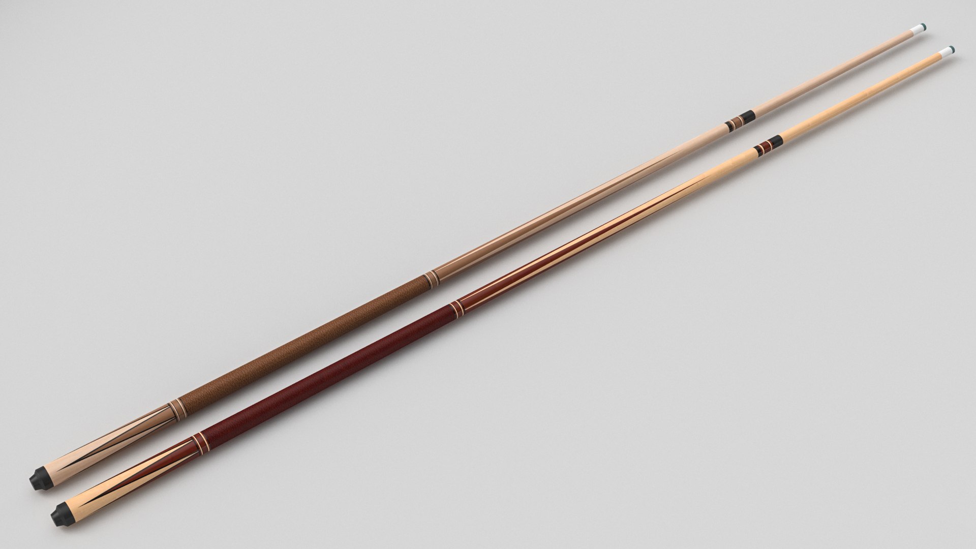 Two Billiard Cue Sticks Set 3D Model - TurboSquid 1982049