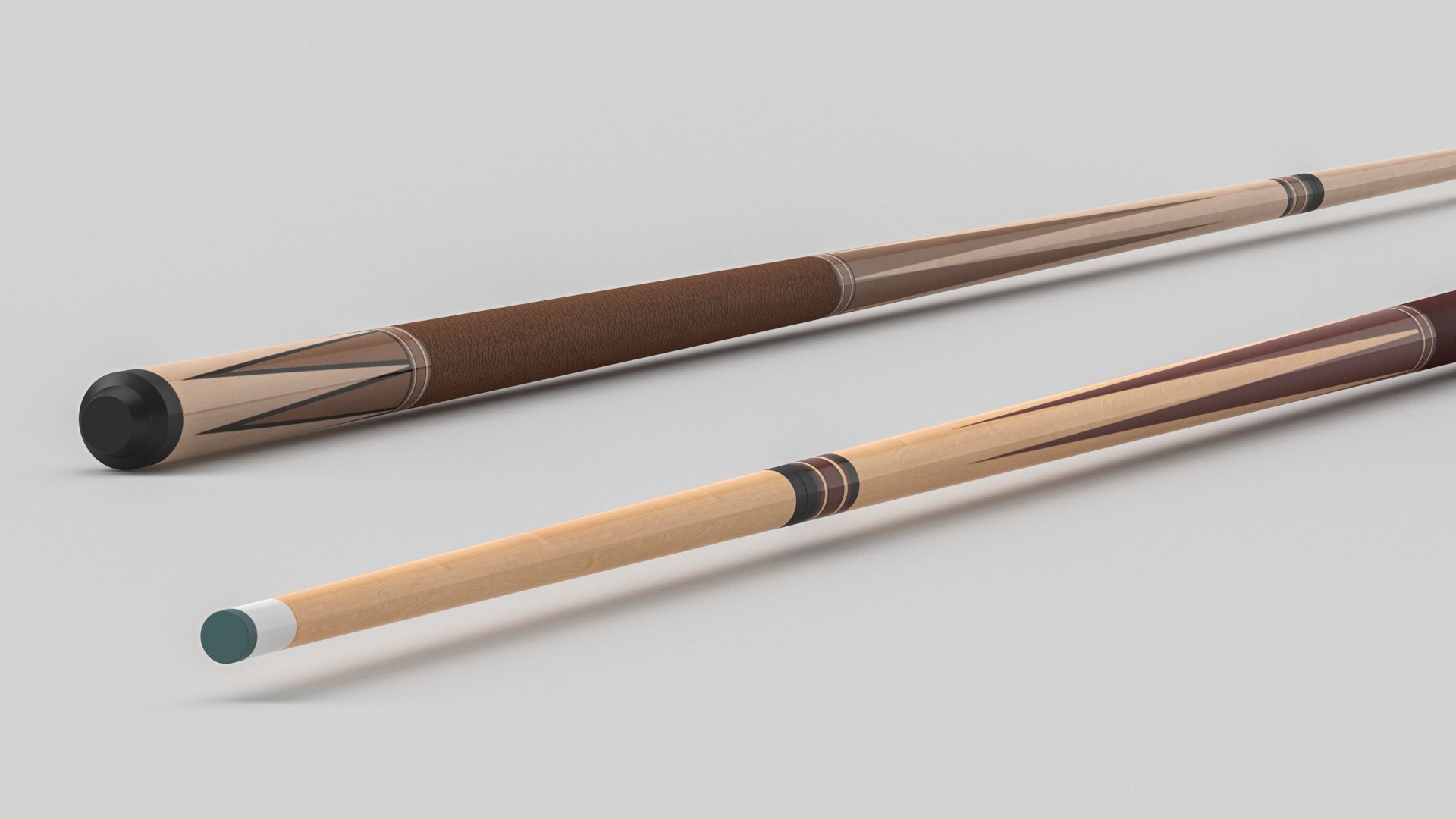 Two Billiard Cue Sticks Set 3D Model - TurboSquid 1982049