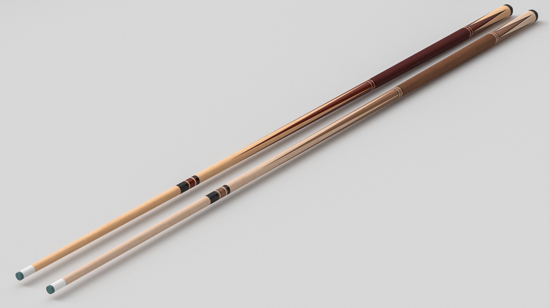Two Billiard Cue Sticks Set 3D Model - TurboSquid 1982049