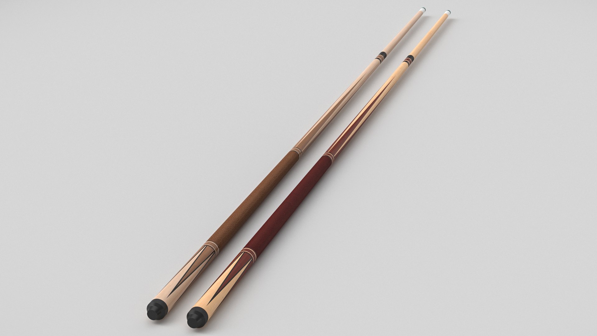 Two Billiard Cue Sticks Set 3D model - TurboSquid 1982049