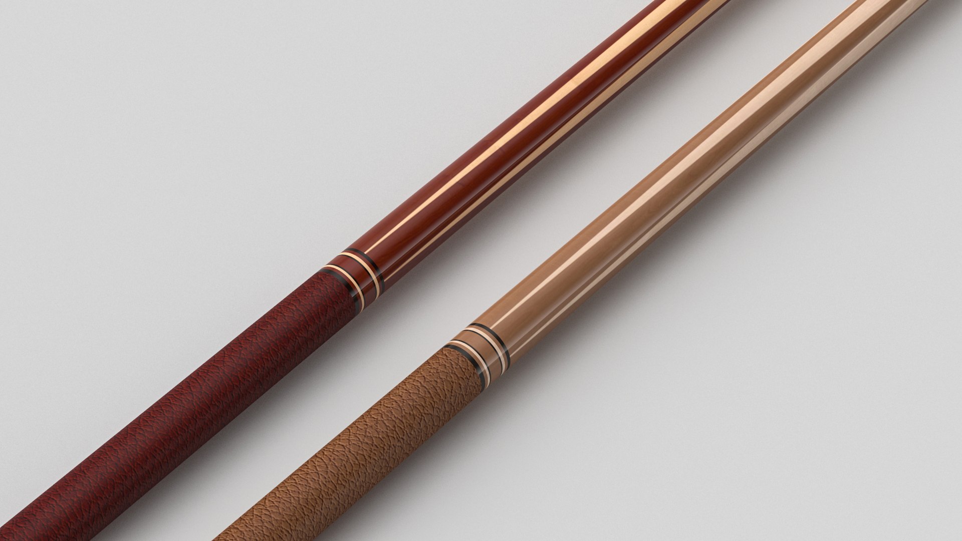 Two Billiard Cue Sticks Set 3D Model - TurboSquid 1982049
