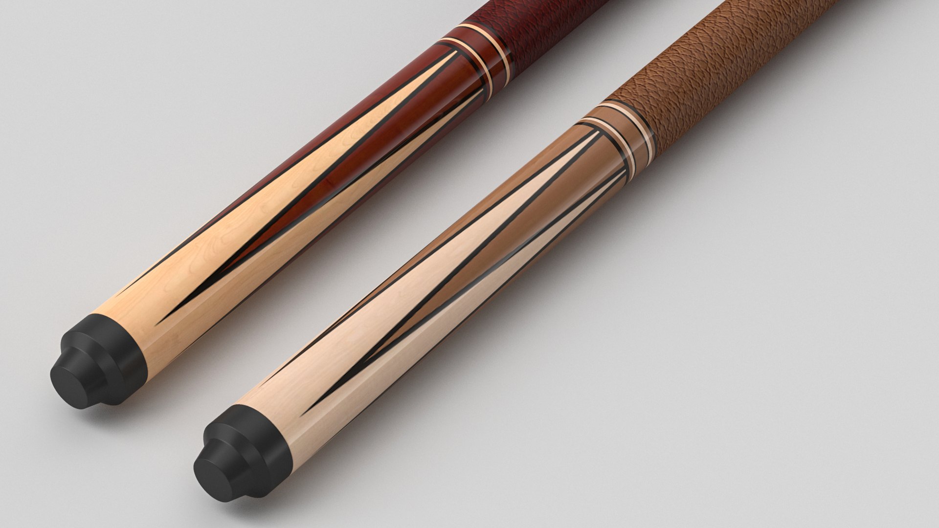Two Billiard Cue Sticks Set 3D Model - TurboSquid 1982049