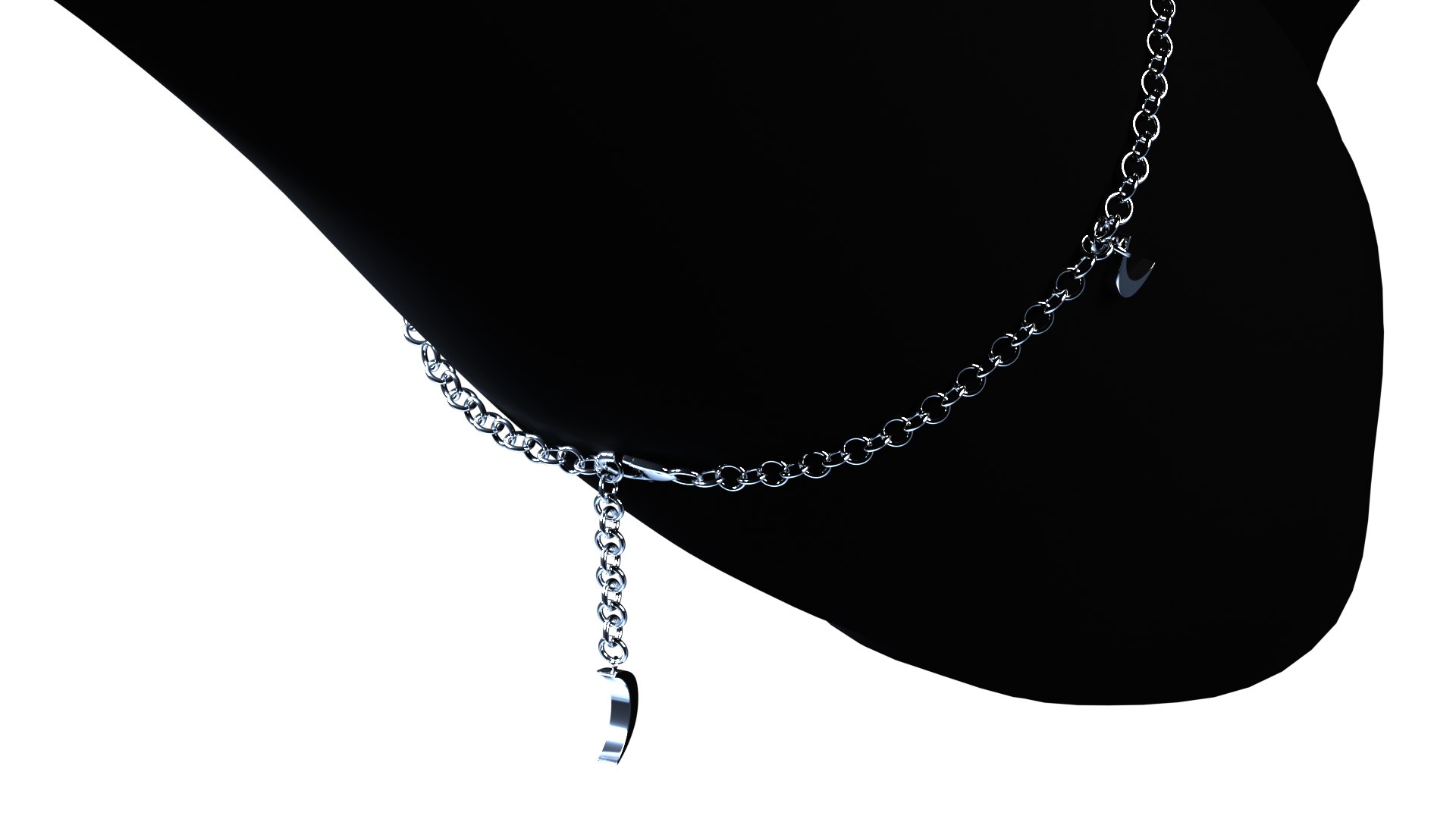 Silver Moon Sickle Charm Bracelet 3D - TurboSquid 1782085